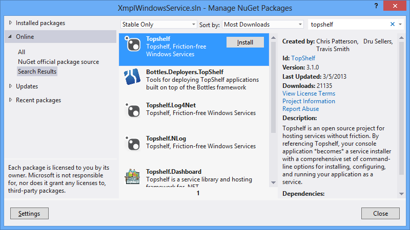 Edo van Asseldonk: Building Windows Services with C# and Topshelf