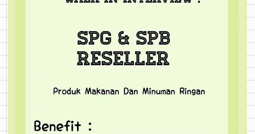 Lowongan Kerja SPG & SPB Produk Makanan dan Minuman Ringan Bandung ...