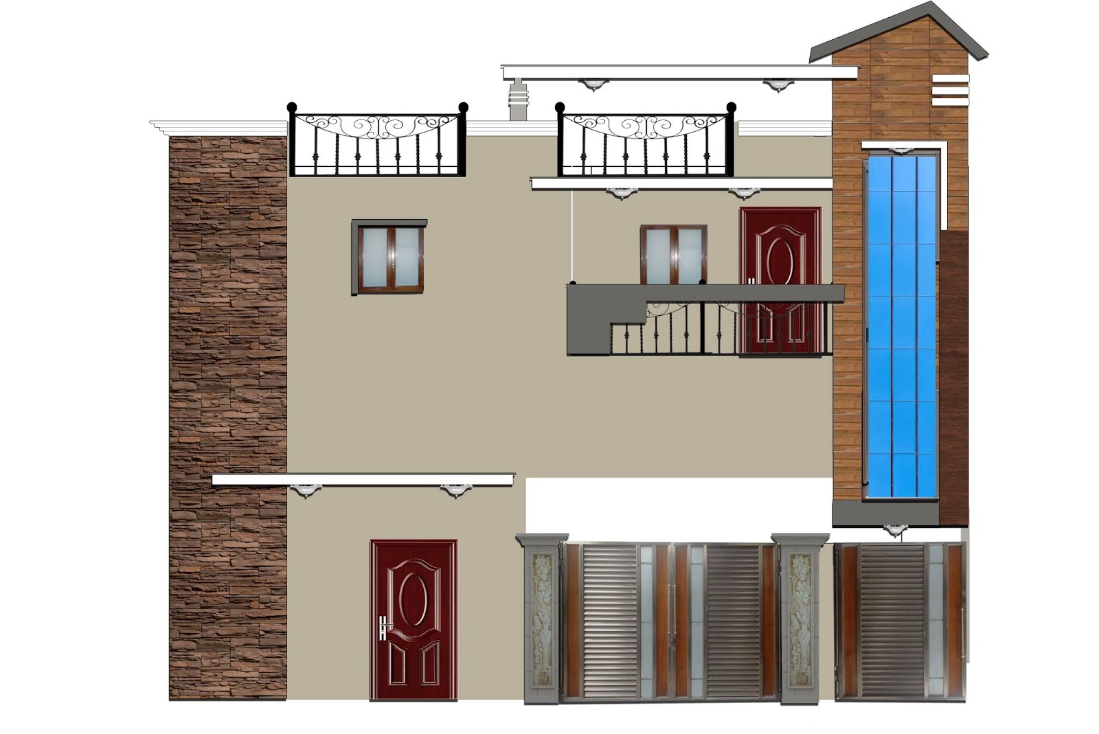Ansari Architecture Designer Building Drafting & Designing: 3d Front ...