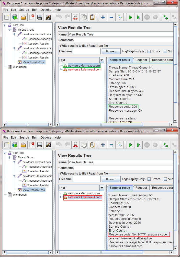 Jmeter Response Assertion To Assert Response Code