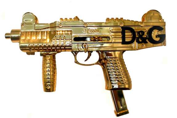 WomenWhoCarryGuns: D&G .. Gold Machine Gun .. And The Jordan 1's