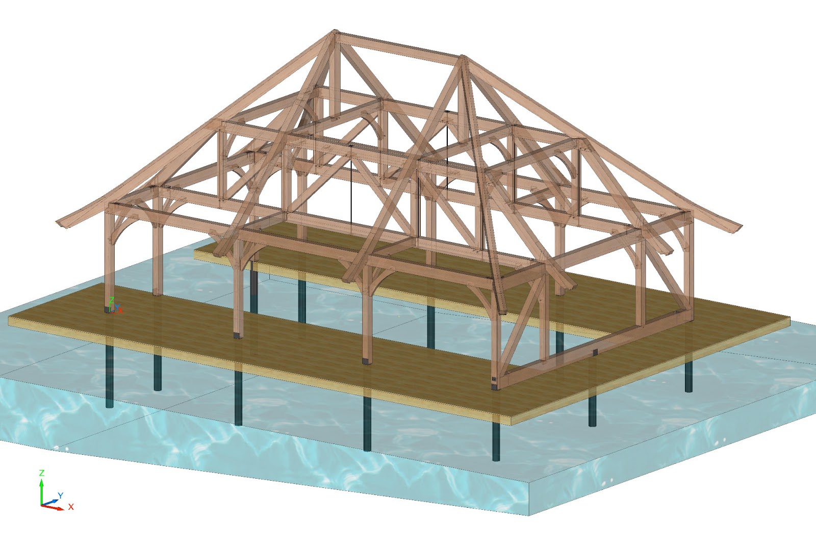 Timber Frame Design: Timber Frame Boathouse
