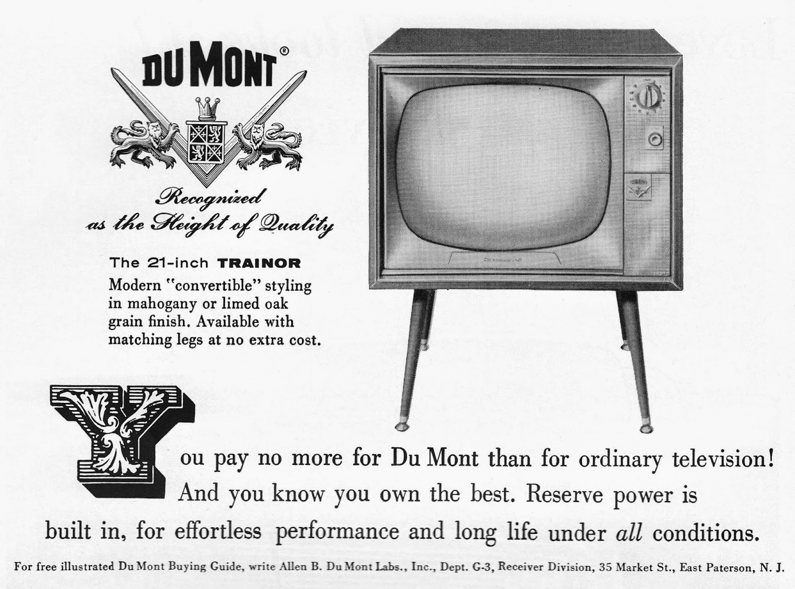 Progress is fine, but it's gone on for too long.: Du Mont TVs for 1956