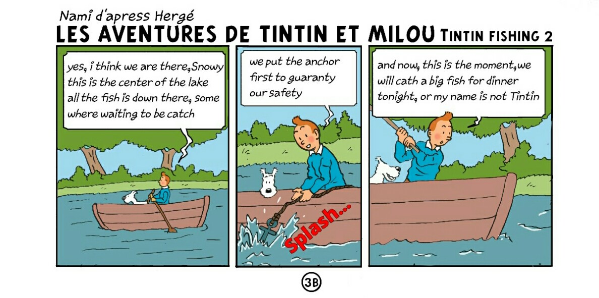 MY OWN TINTIN: Tintin fishing page 3a