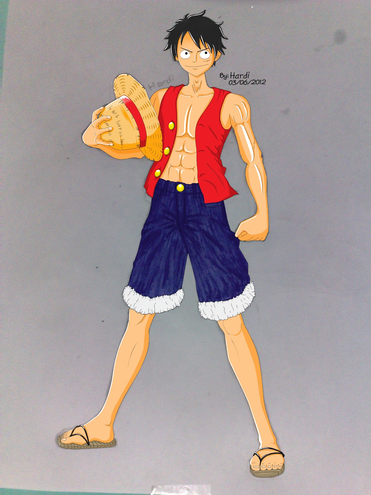 Hardi's Blog: How I Draw Monkey D Luffy (One Piece).