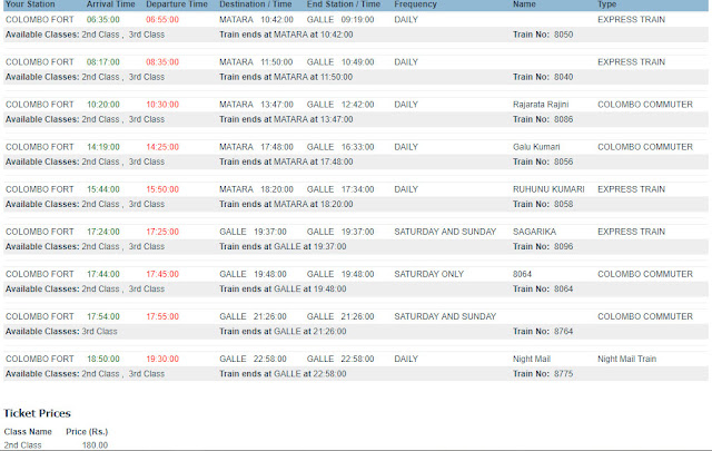 Train Schedule from Colombo to other Parts of Sri Lanka - Escape Manila