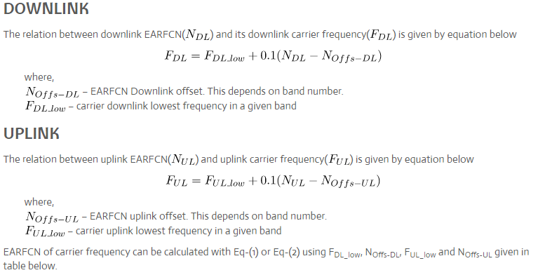 LTE,LTE-A,5G,IMS,OpenFlow,SDN,NFV,Shell,Python etc.: LTE EARFCN