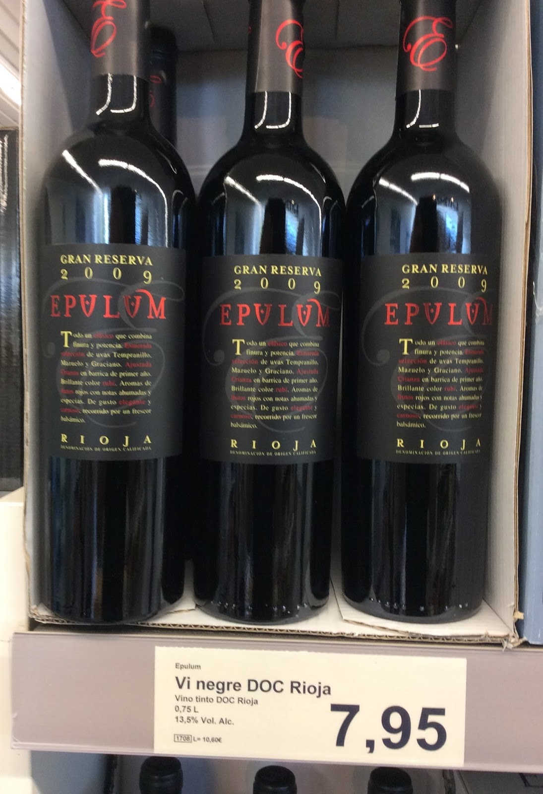 OUTSTANDING WINES .... : EPULUM GRAN RESERVA 2009 RIOJA