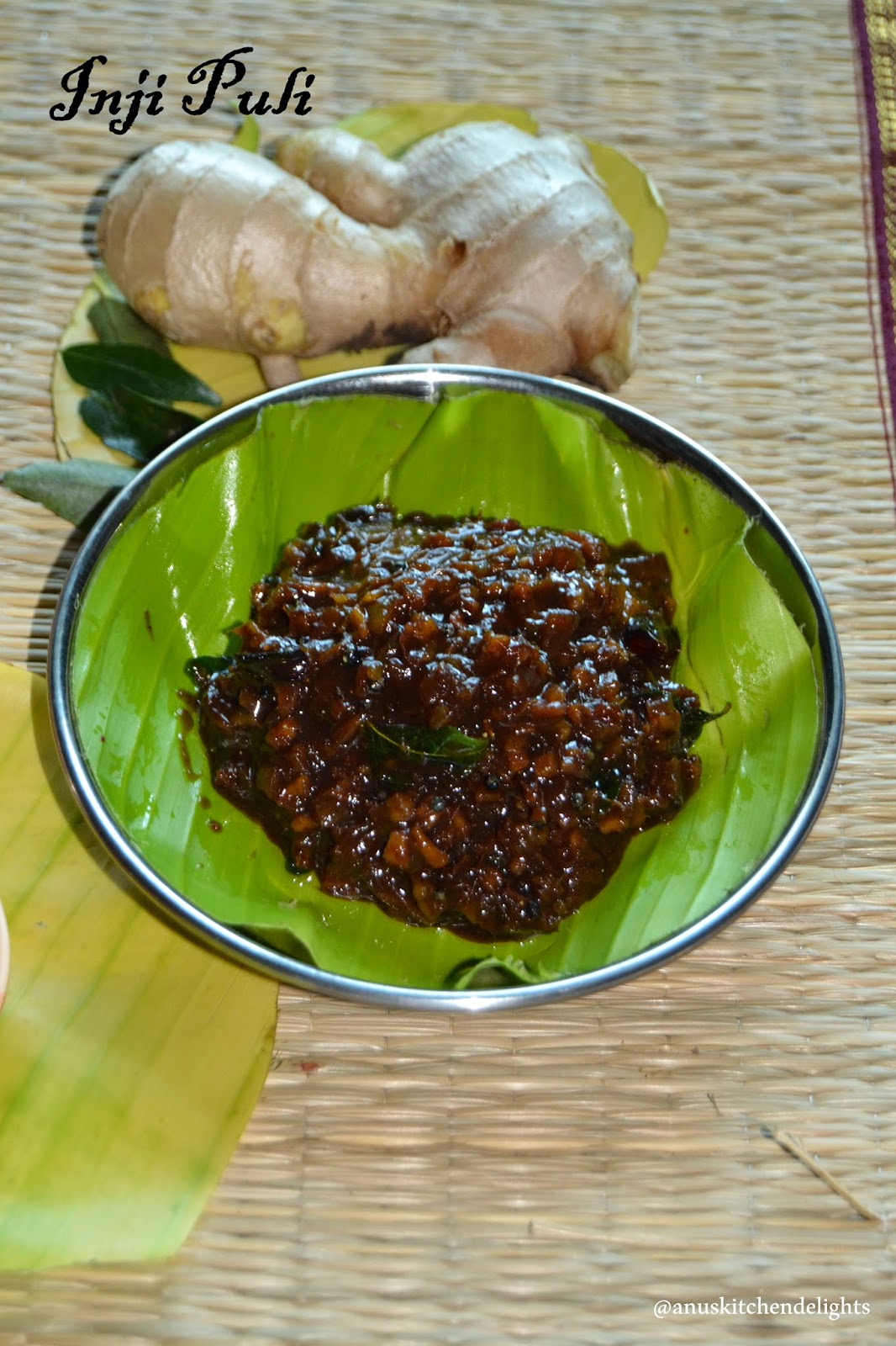 Anu's Kitchendelights: Inji Puli - Puli Inji Curry Recipe - Sadhya Recipes