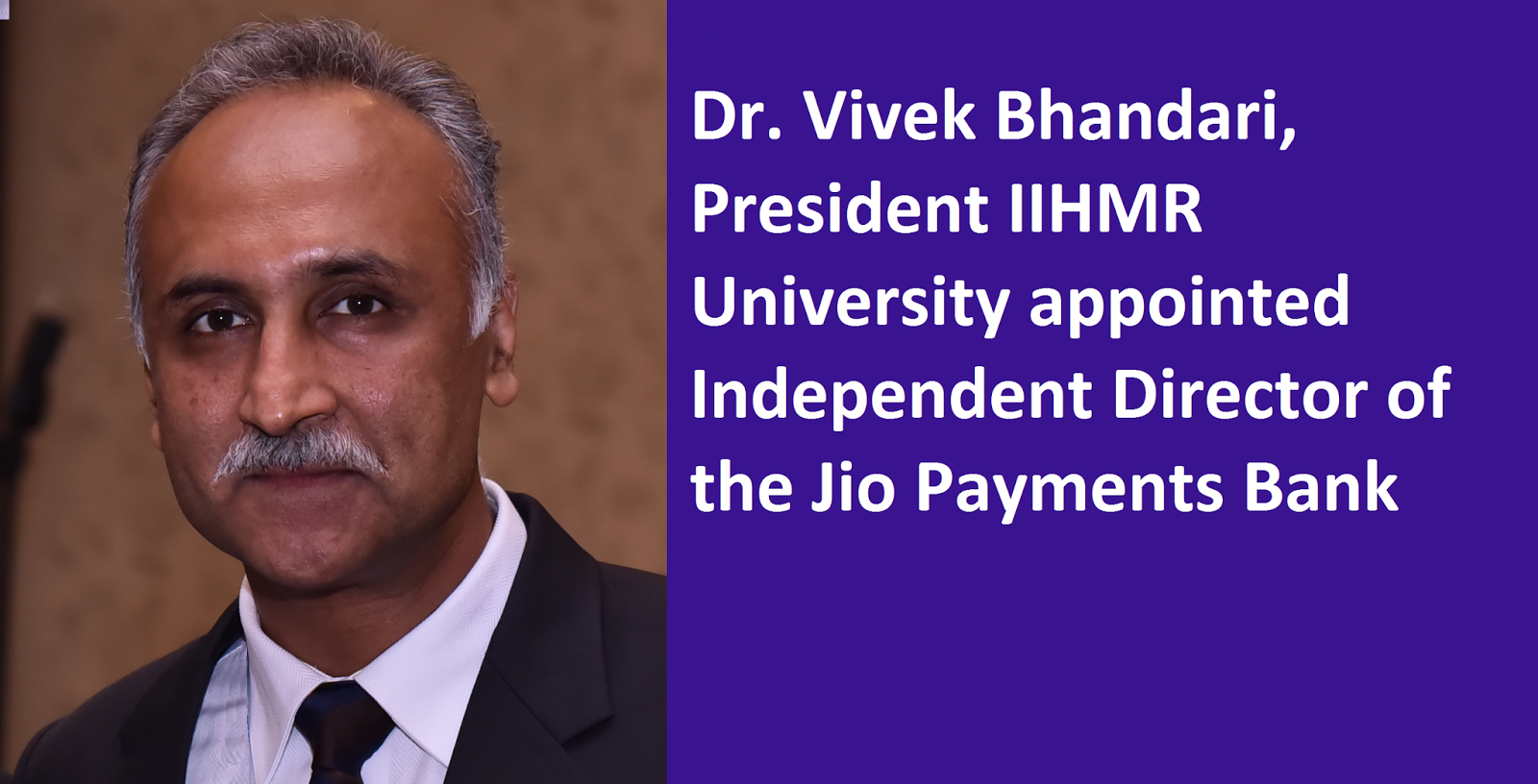 Iihmr University A Premier Healthcare University India Dr Vivek Bhandari President Iihmr