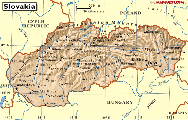 SLOVAKIA - GEOGRAPHICAL MAPS OF SLOVAKIA ~ Klima Naturali™