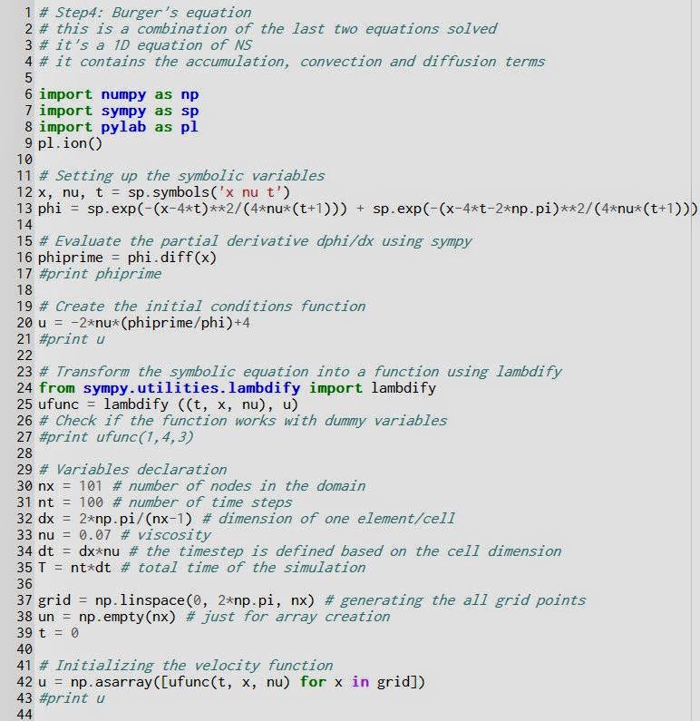 1D Burgers Equation ~ FLUID DYNAMICS AND MATHS