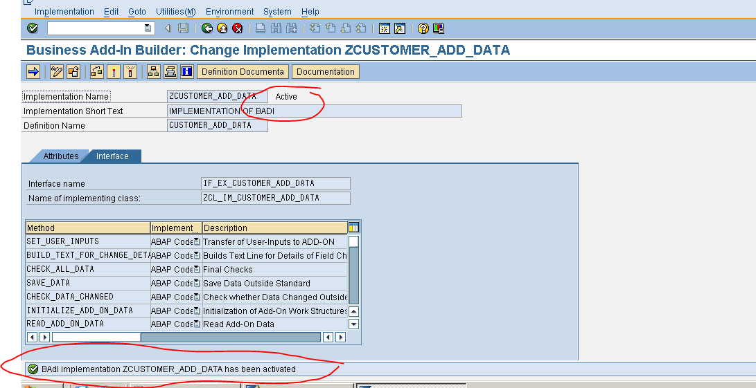 Procedure to find out the BADI definition and Implementation of BADI