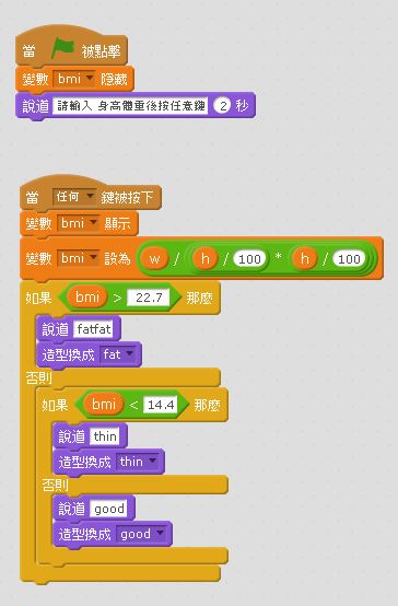 賴老師網站: scratch bmi 測量器