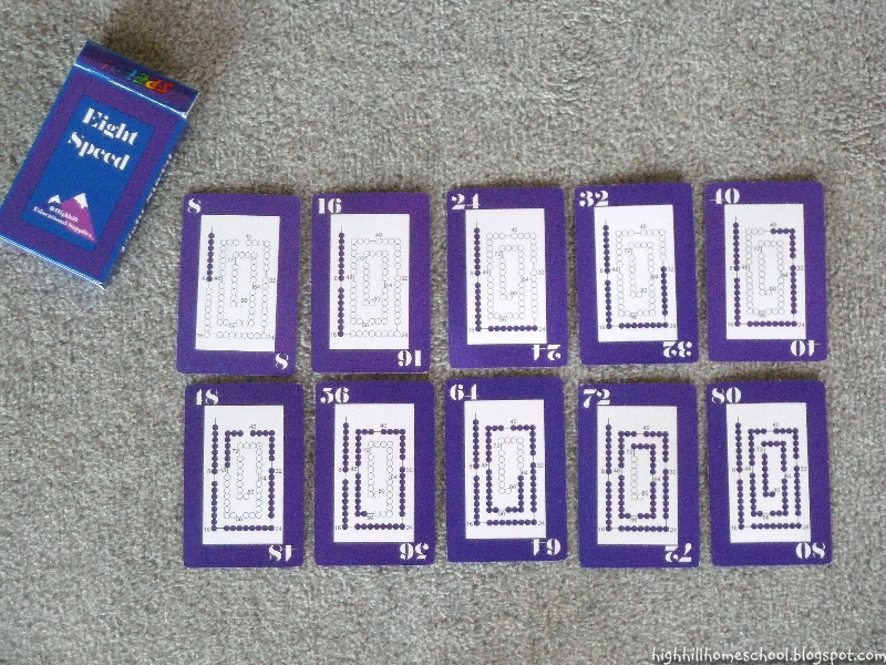 Highhill Homeschool: Speed! - Patterns in the Cards - Eight Speed