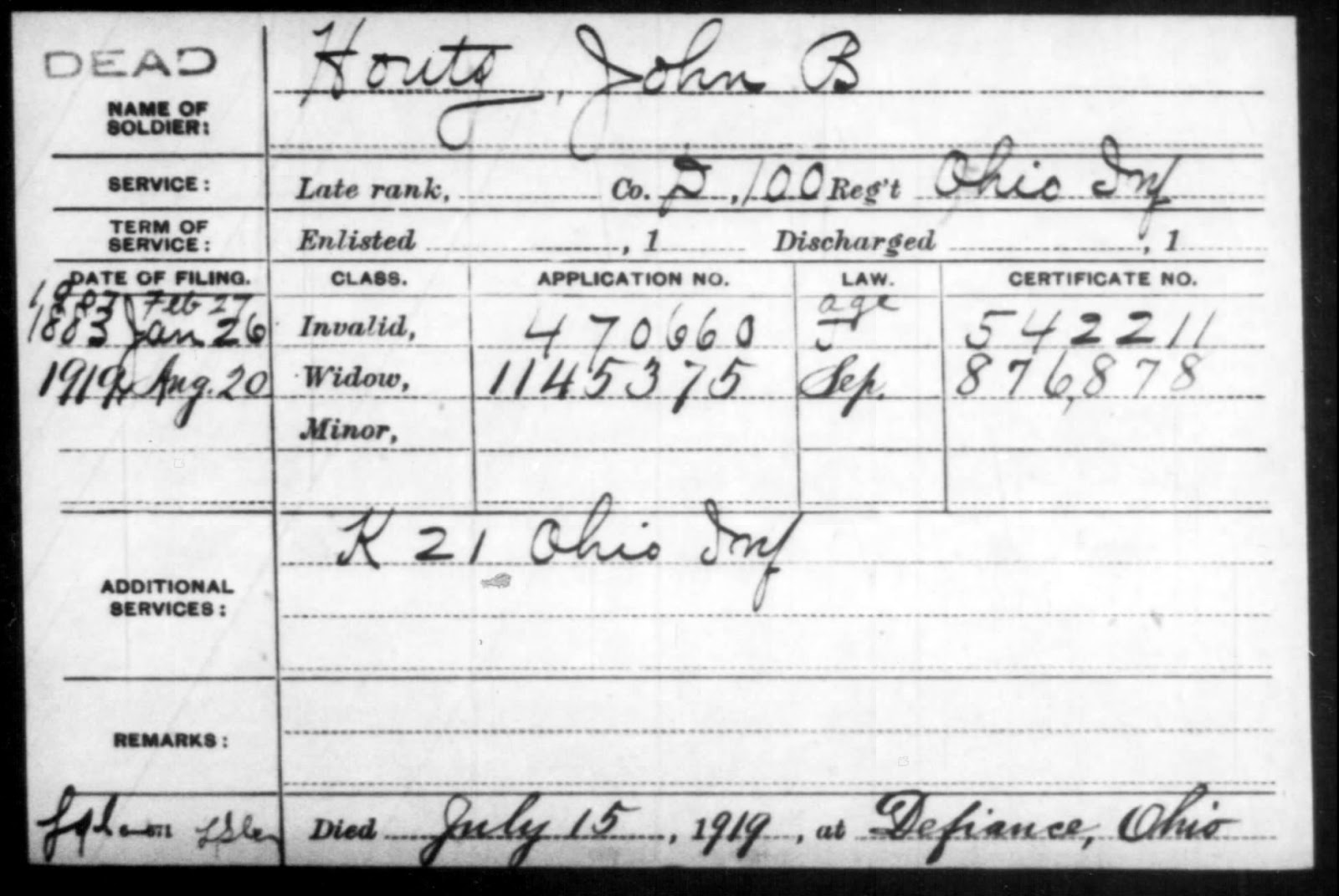 Defiance County, Ohio Genealogy: April 2017