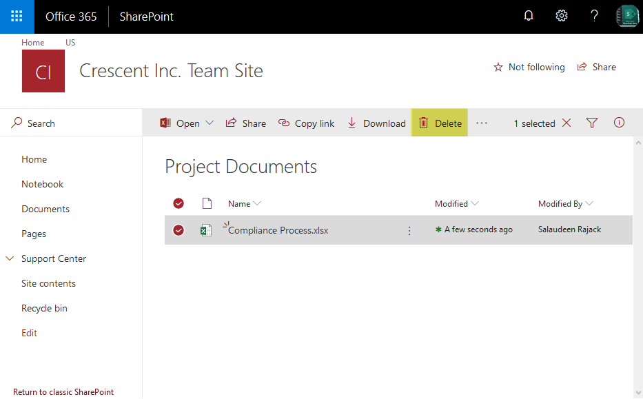 SharePoint Online: How to Delete a File from Document Library using ...