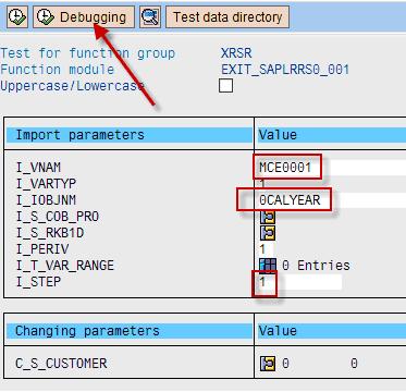 SAP Business Intelligence 7.0: Debugging CMOD user exit variables