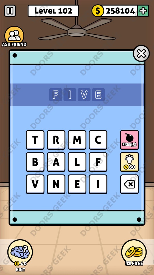 Escape Room: Mystery Word Level 102 Answer ~ Doors Geek