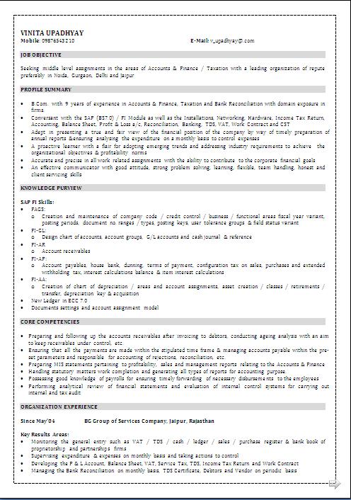 Profile Statement For Resume