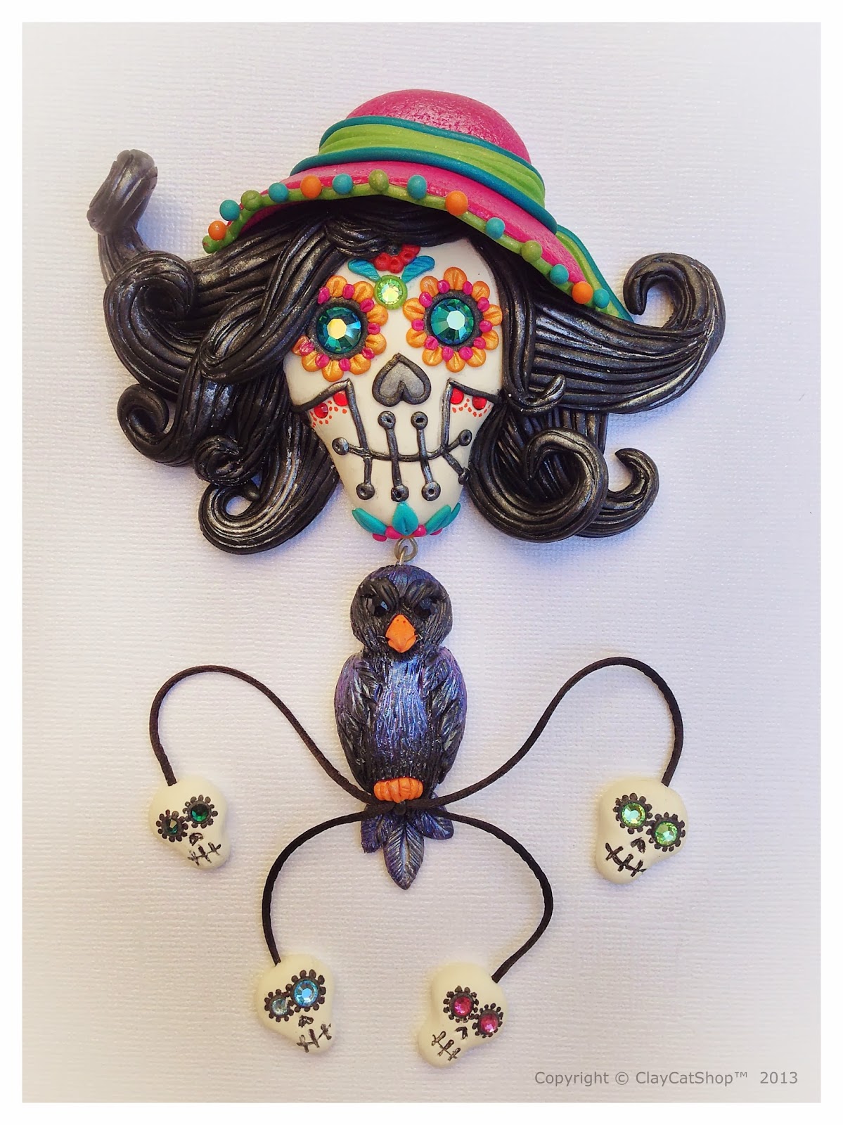 ClayCatShop's Blog: Our Polymer Clay Catrina Nuestra Catrina Dia de los ...