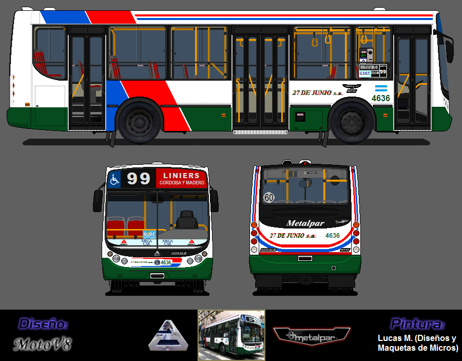 Diseños y Maquetas de Micros: Metalpar Tronador - Linea 99