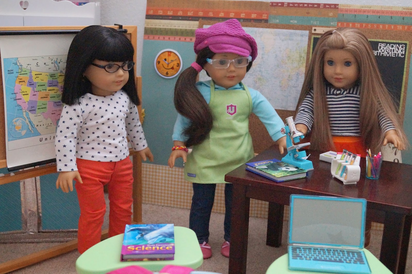 American Girl Doll Play: School Days...a Day in Science Class