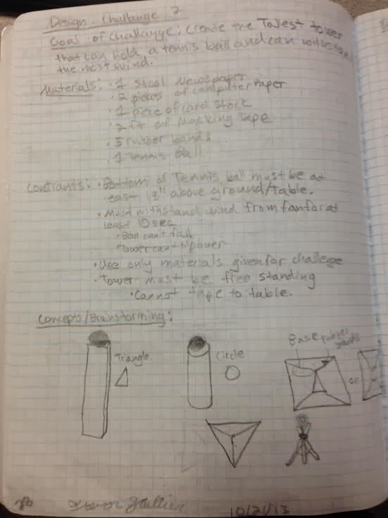 Trevor Hallier's Engineering Portfolio: Design Challenge-Paper Tower