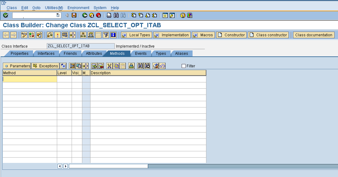 Sap Tech Global Class Passing Parameters Select Options And Internal Table To Methods