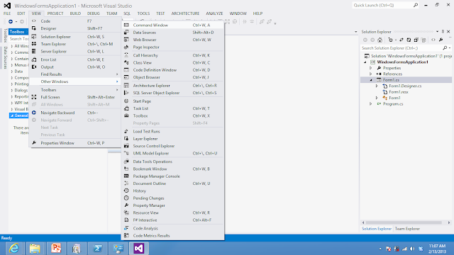 Missing Toolbox in Visual Studio 2012