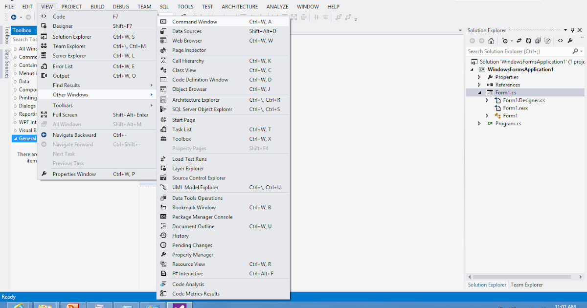 Missing Toolbox in Visual Studio 2012: Missing ToolBox in Visual Studio2012