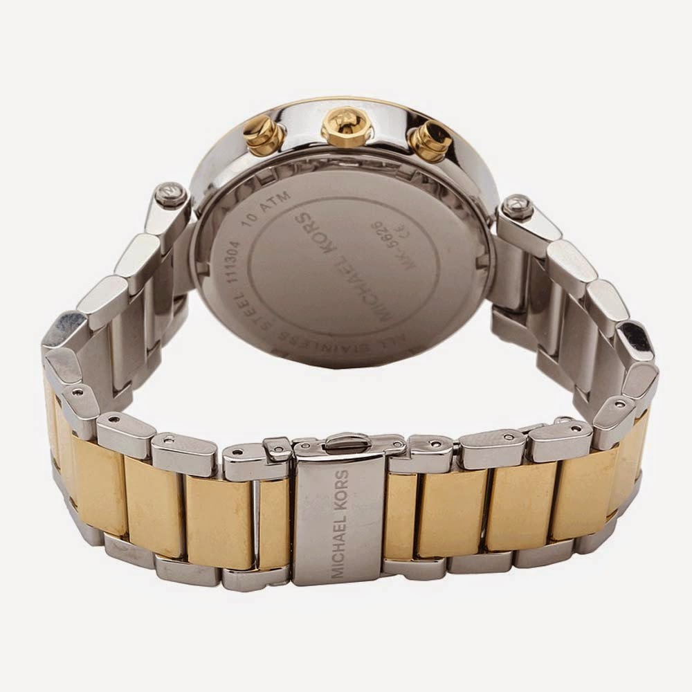 Michael Kors MK5626 Parker Glitz Silver Dial Two-tone Ladies Watch ...