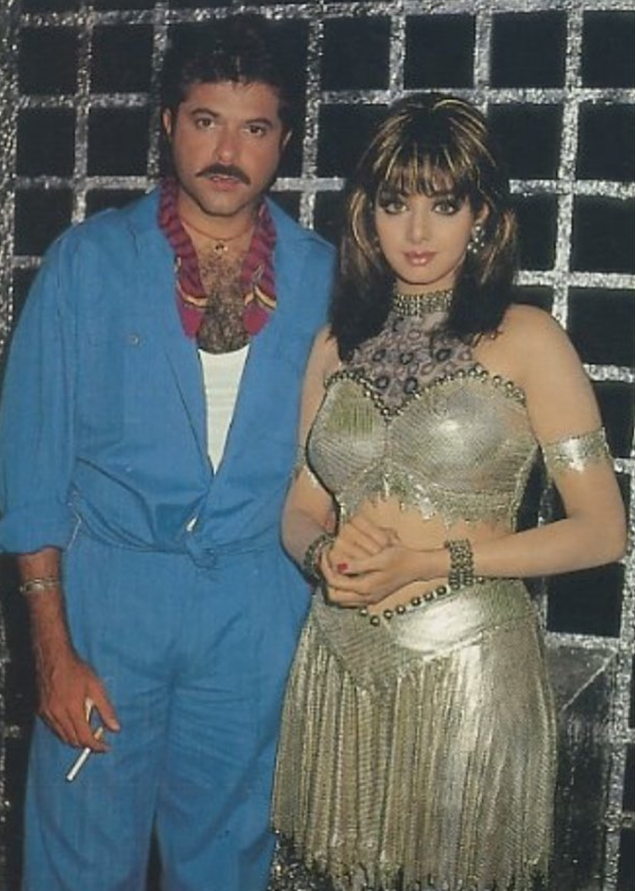 Sridevi: Anil Kapoor and Sridevi on the sets of Laadla (1994)