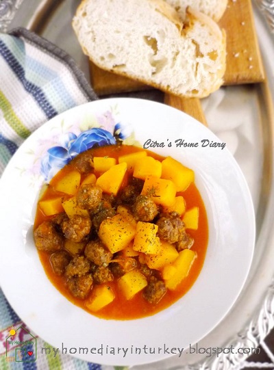 Citra's Home Diary: Turkish Food Recipe; Köfteli Patates Yemeği ...