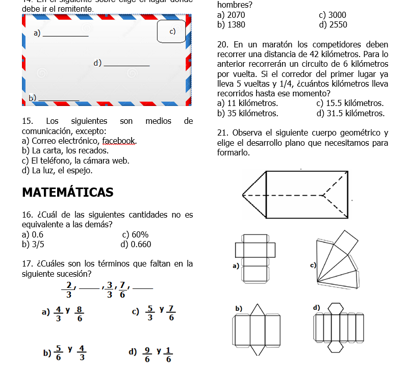 Examen Bloque 4 para 6° grado 2015-2016 - MATERIAL DIDACTICO