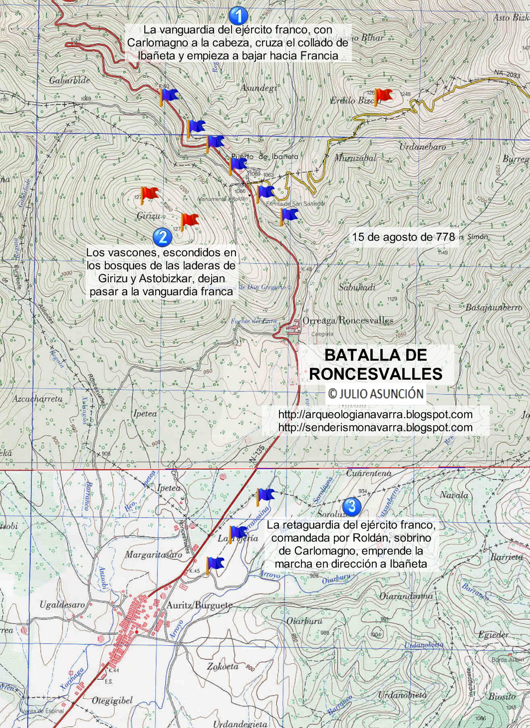 Arte, Historia y curiosidades: LA BATALLA DE RONCESVALLES - Mapas de la ...