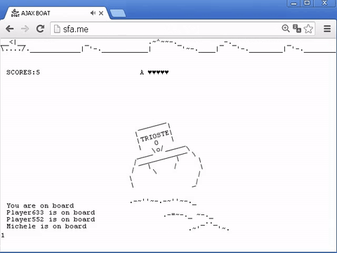 ASCII Art Boats: List of GIFs