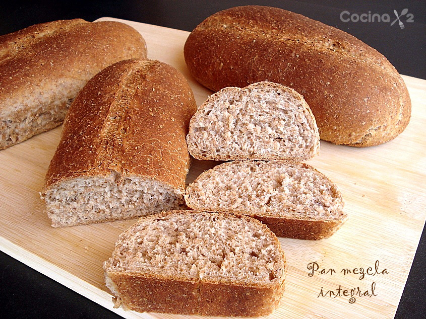 Cocinax2. Las recetas de Laurita.: Pan mezcla integral
