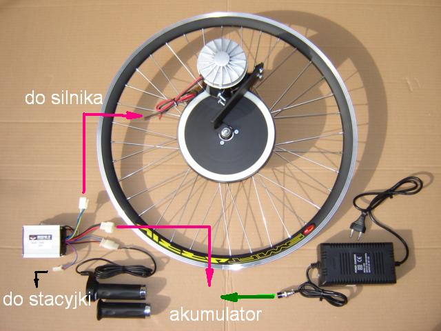"DIY" ROWER ELEKTRYCZNY: zestaw napędowy 350W 24V 26''