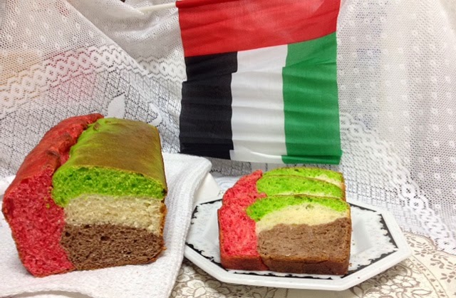 United Arab Emirates flag sweet bread - tasty but easy recipes