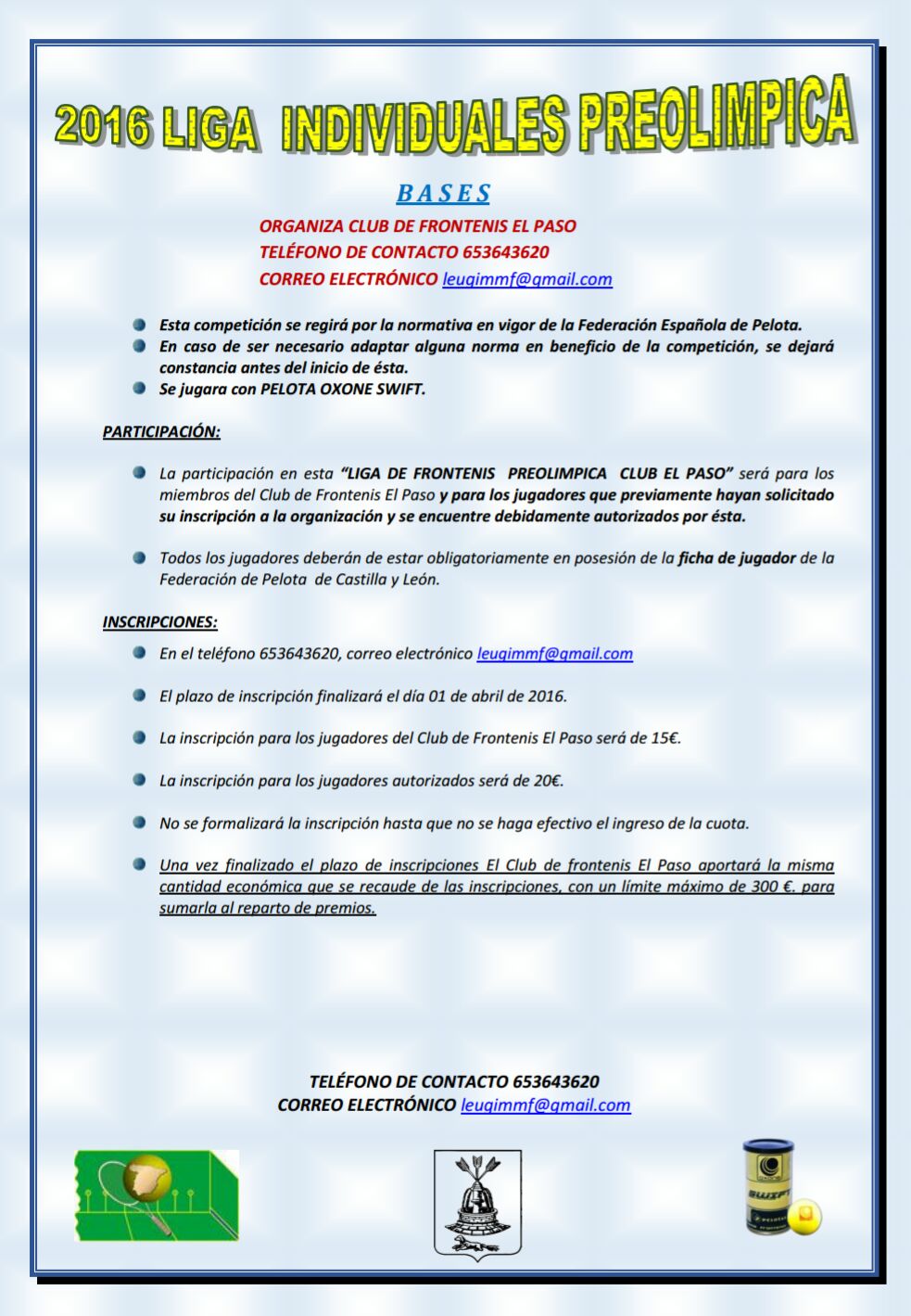 TODO sobre el FRONTENIS: Liga de Frontenis Preolimpico de Individuales ...