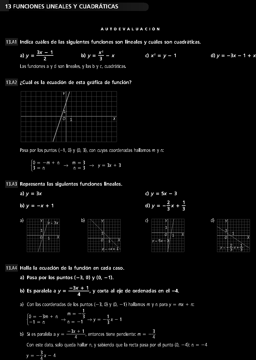 FUNCIONES LINEALES Y CUADRATICAS EJERCICIOS RESUELTOS DE SECUNDARIA