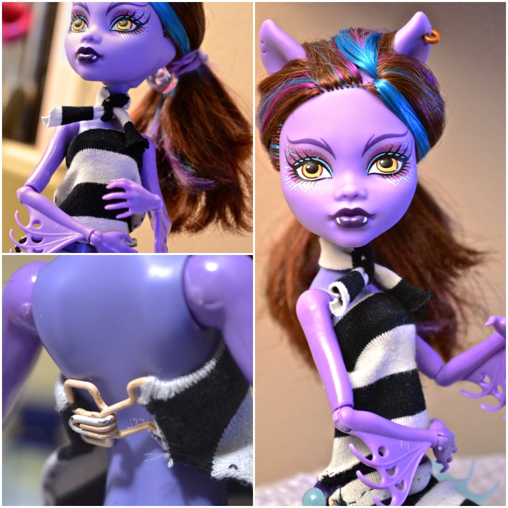 Knitting Novice: Simple DIY Monster High Outfit - made from scraps