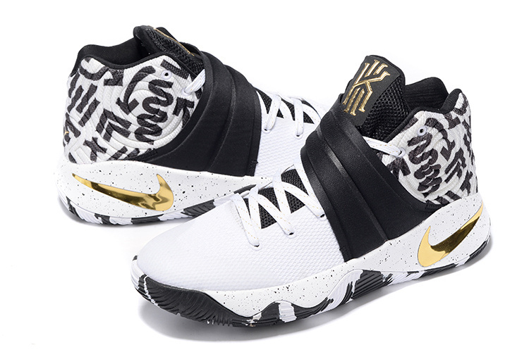 Nike Kyrie Irving 2 White Black Gold Sepatu Basket Premium - Luvi Clothing