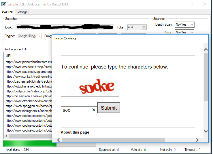 Simple Sqli Dork Scanner v2.1 By Rieqy ~ NishinoyaBlog