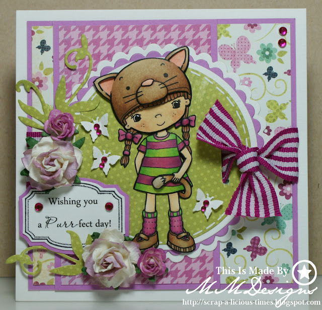Scrap-a-licious-times: Purr-fect Day Kitty Hat Girl Card.