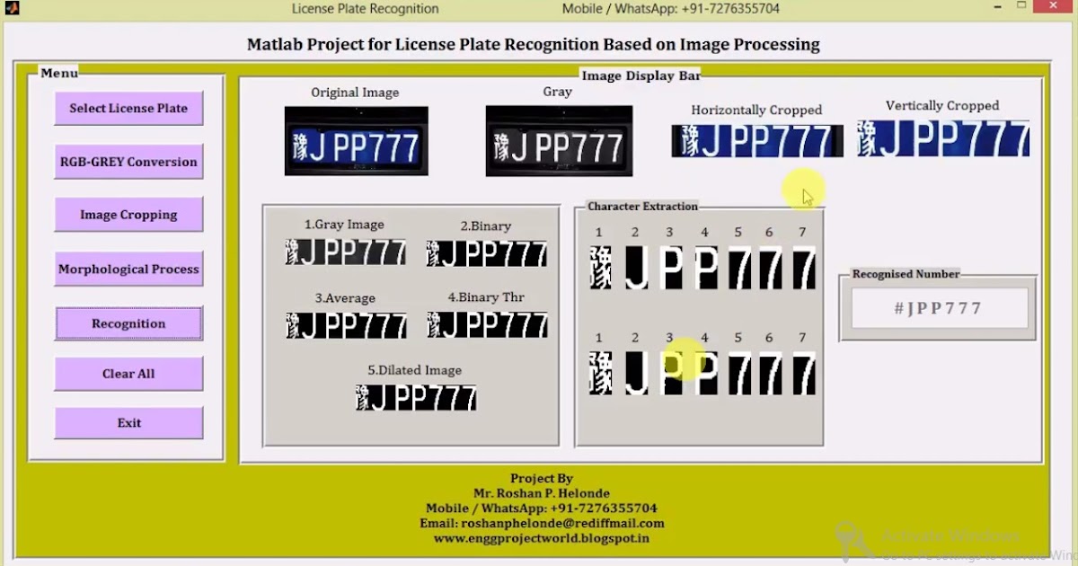 License Plate Recognition Using Image Processing Matlab Project with Source Code ~ ENGINEERING ...