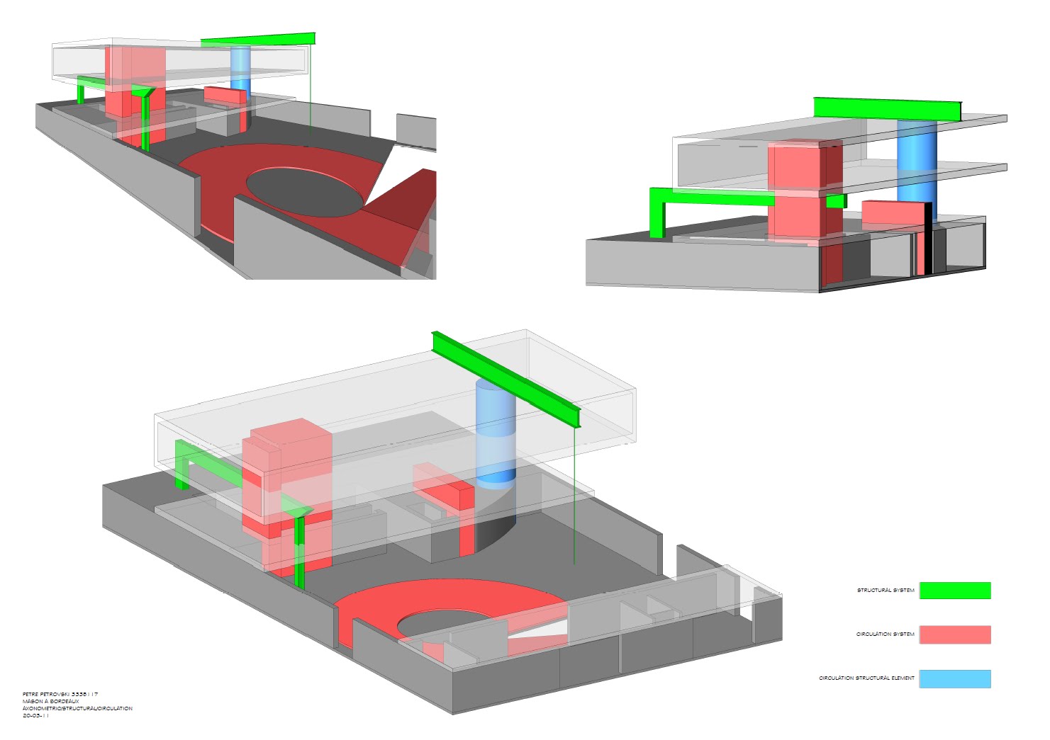 Petre Petrovski: Axonometric/Structural/Circulation