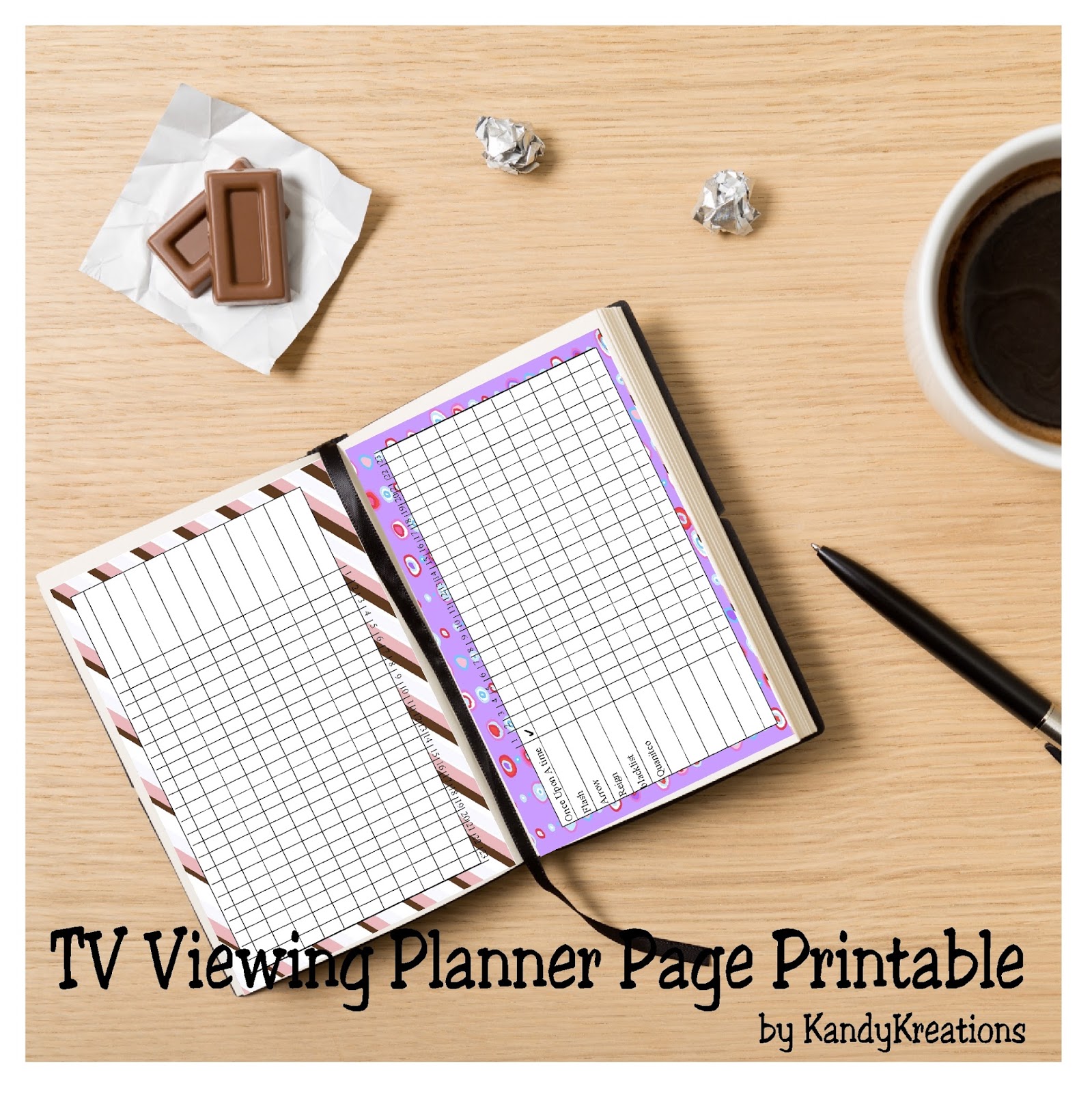 TV Planner Page Printable