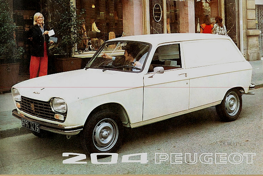 .: 204 Fourgonnette 1973. Brochure/Catálogo. (Francaise)